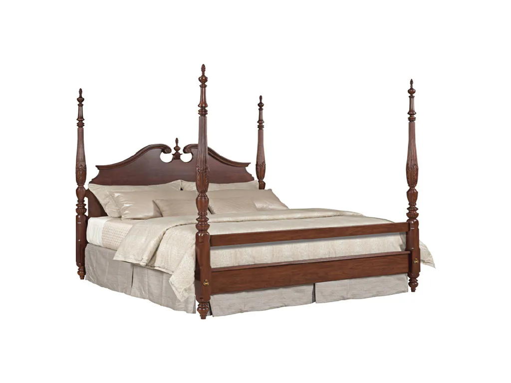 Kincaid Furniture 607-324P Hadleigh Queen Rice Carved Bed - Hickory ...